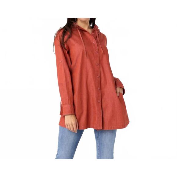 Coco + Carmen | Tops | New Coco Carmen Maddie Hooded Tunic Top In Rust ...